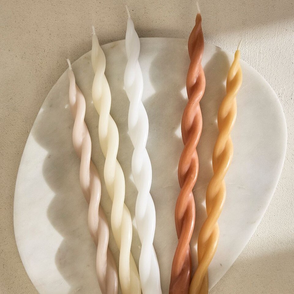 Signature Wax Twist Taper Candles (Set of 4) - West Elm Australia
